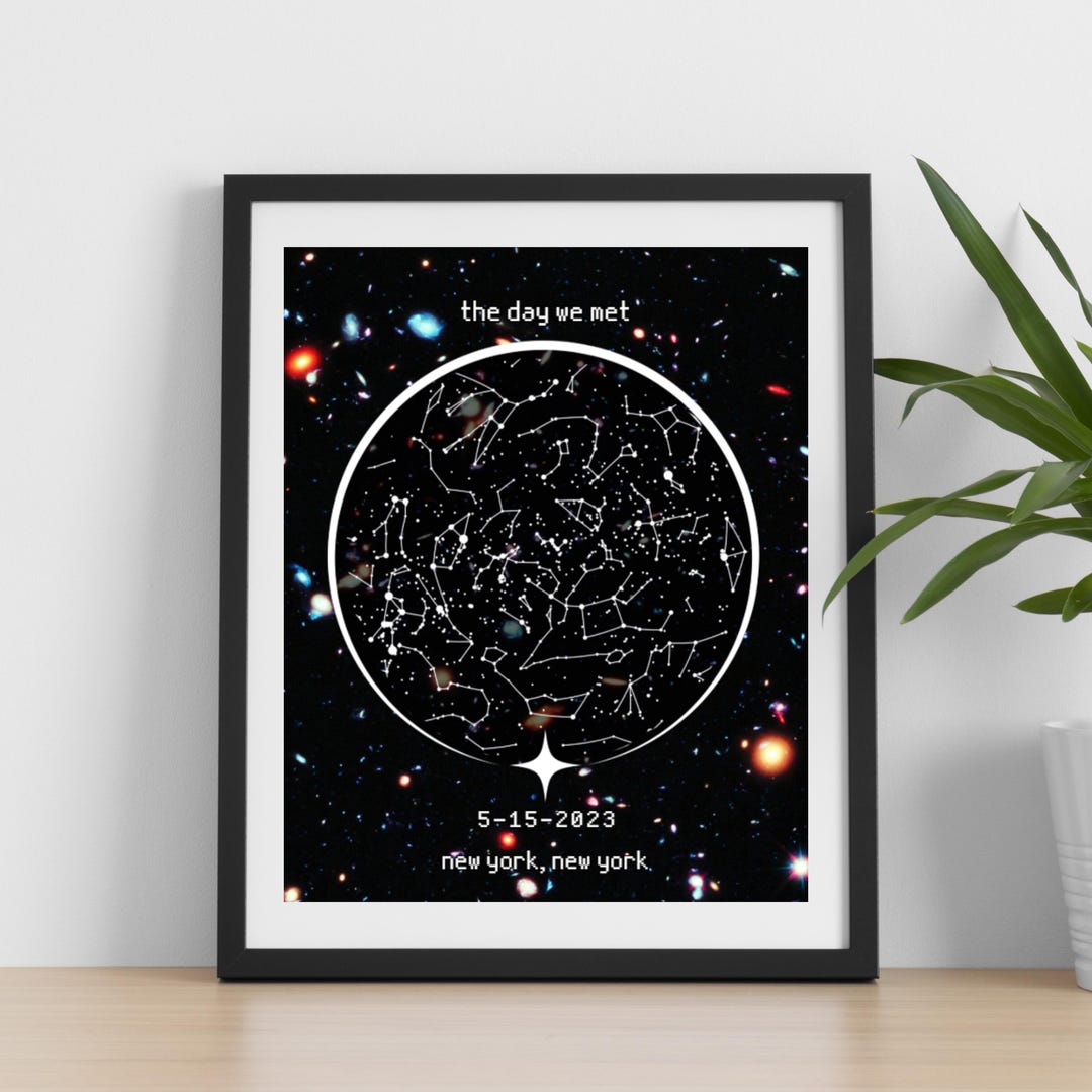 Custom Star Map Anniversary Gift | Framed Constellation Art Print - Etsy