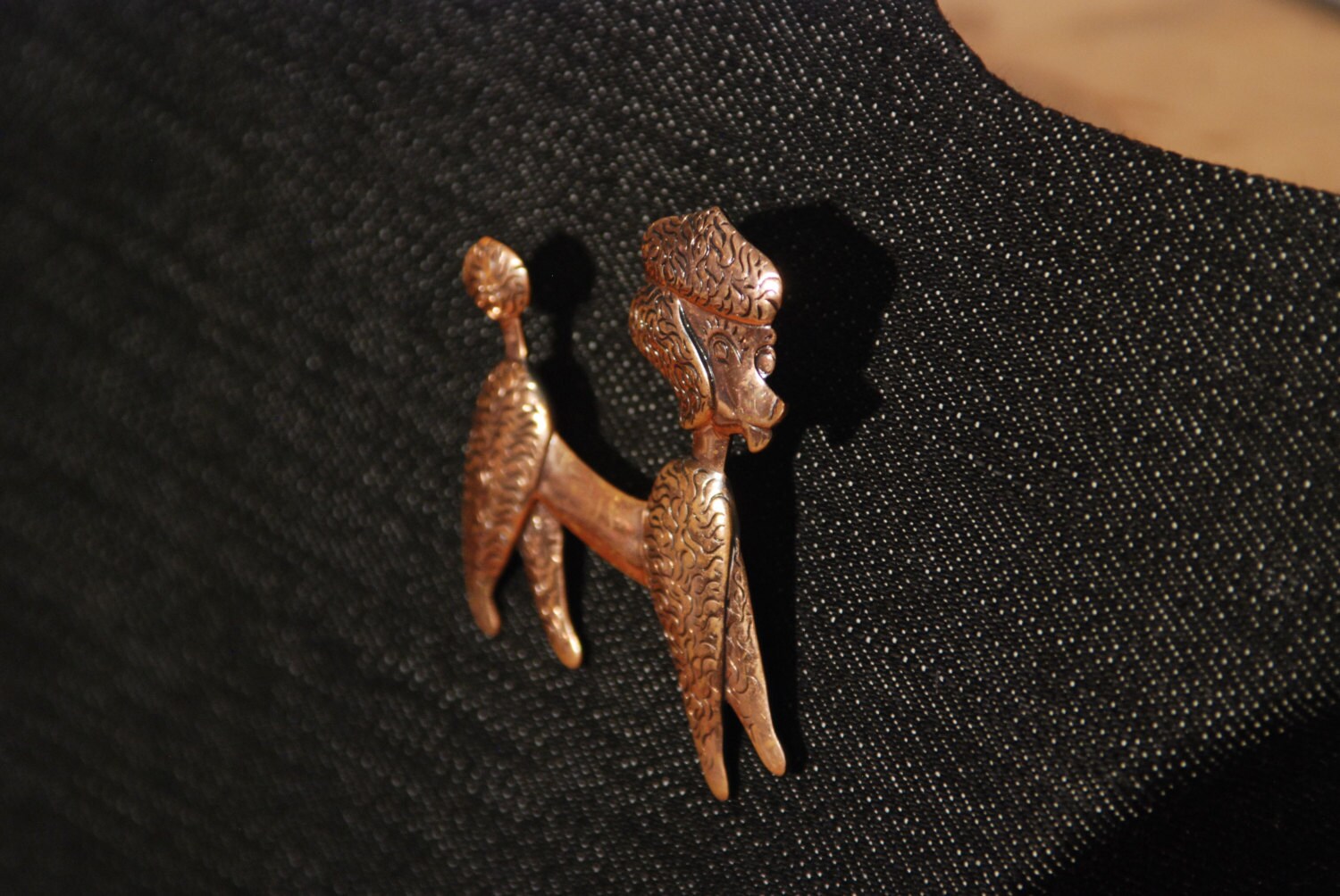 Poodle Pin Rose Gold Tone Copper Brooch Dog Lover Buy Me Dog-gone-it - Etsy
