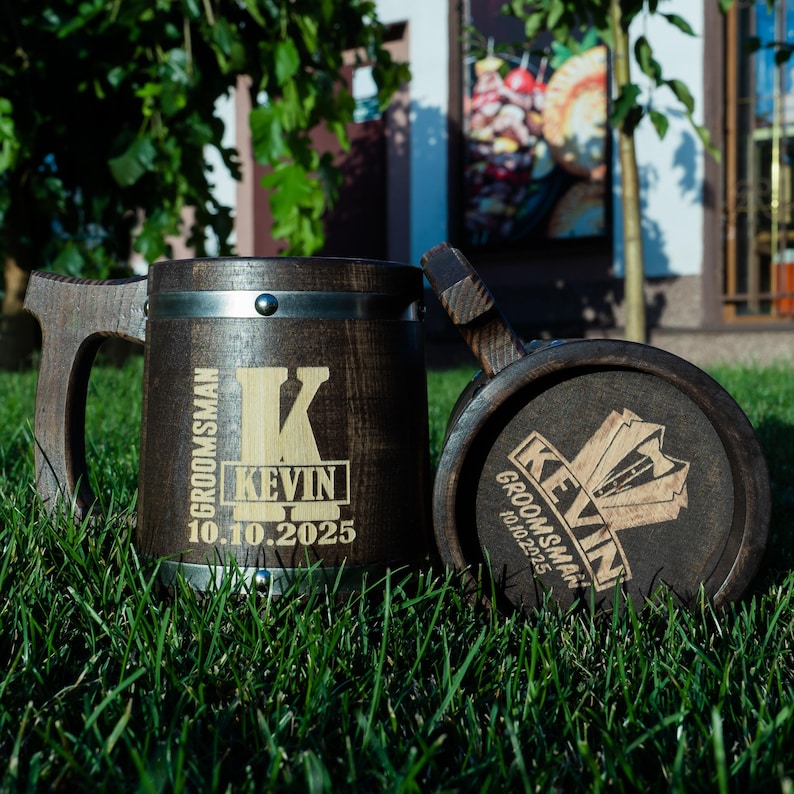 Engraved Beer Mug, Personalized Tankard, Custom Wooden Stein - Etsy