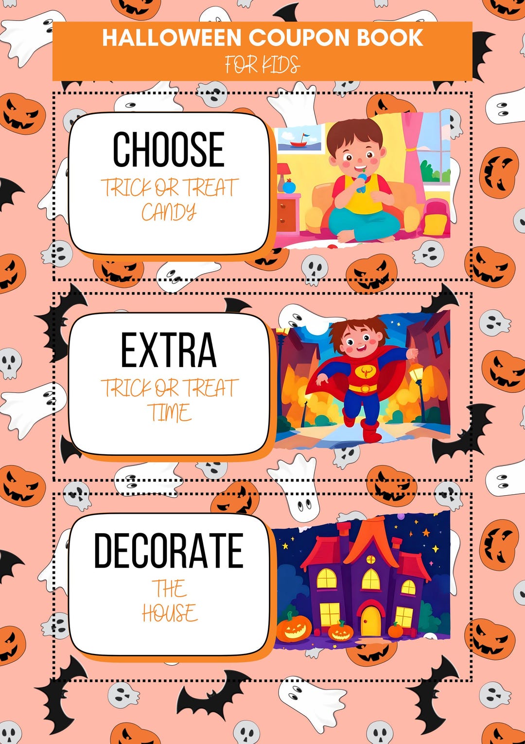 Ultimate Printable Halloween Coupon Book for Kids! - Etsy