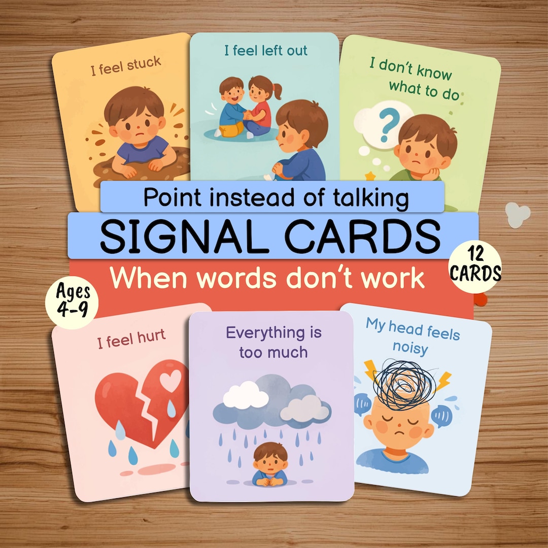 Calm Down Signal Cards for Kids | Non-verbal Communication Tool for Big ...