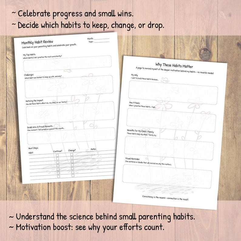 Parenting Habit Tracker | Printable & Digital Parent Journal | Mindful ...