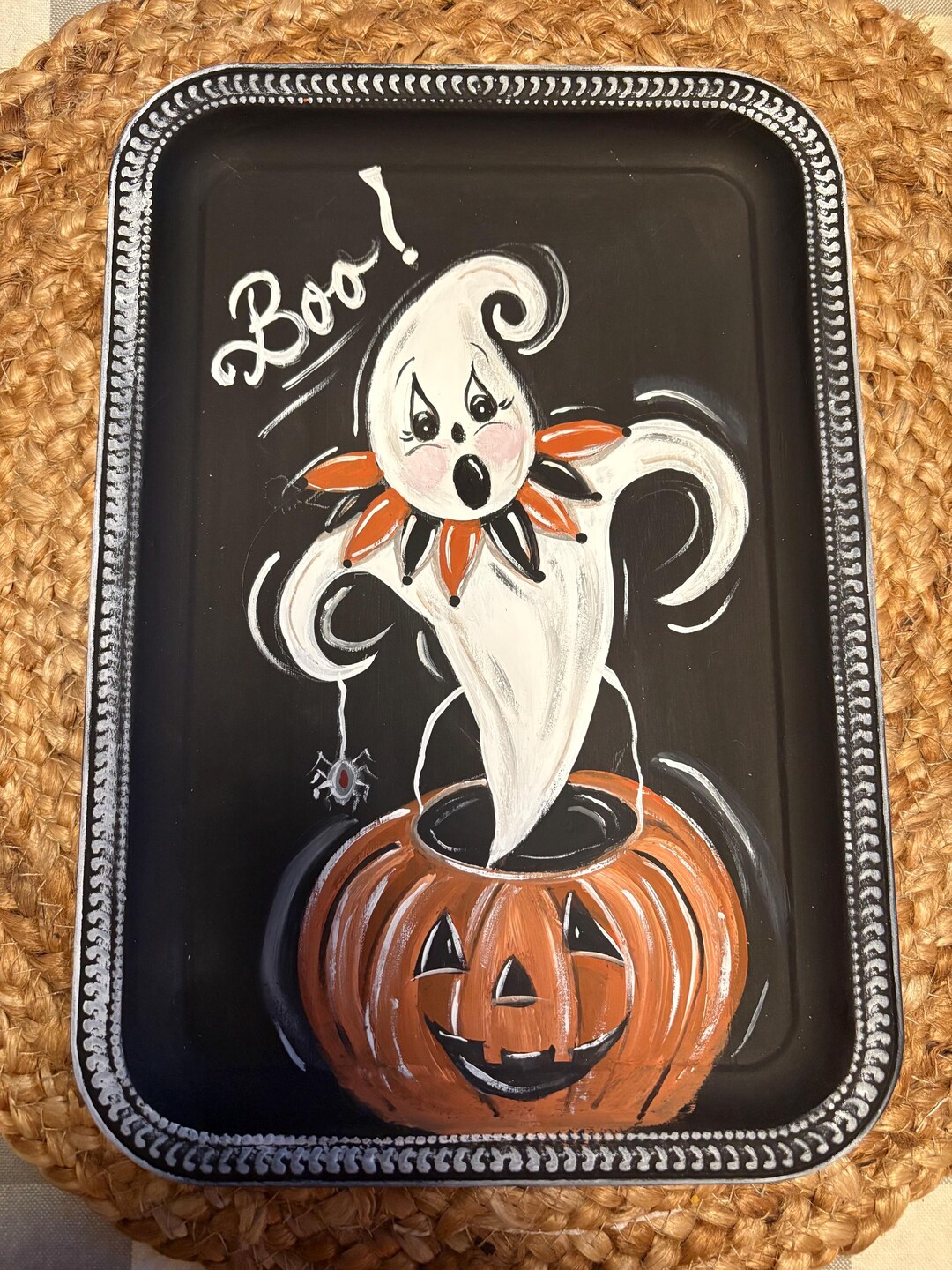 Hand-painted Vintage Style Ghost Tray: Halloween Decor - Etsy