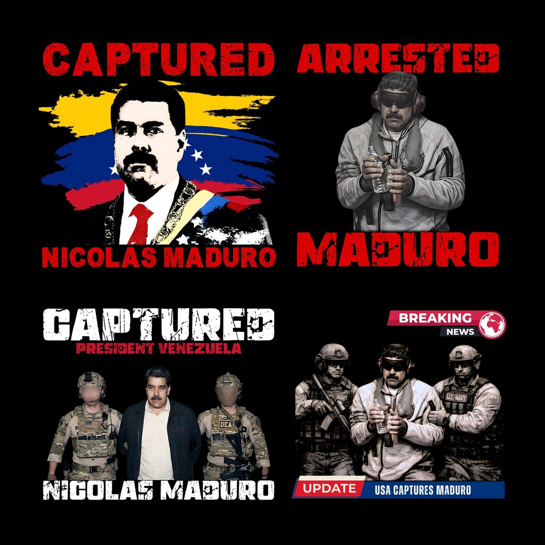 Maduro capturado 2026 PNG: Venezuela Libre capturada en vivo. Diseño de ...