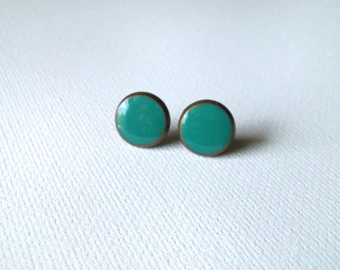 Grayed Jade Earrings greyed Jade Studs Gray Jade Earrings Color Trend Earrings Sea Green Sea ...