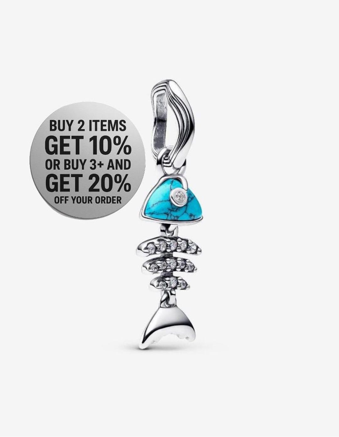 Pandora Ocean Fish Bone Sterling Silver Charm S925 ALE Compatable With ...