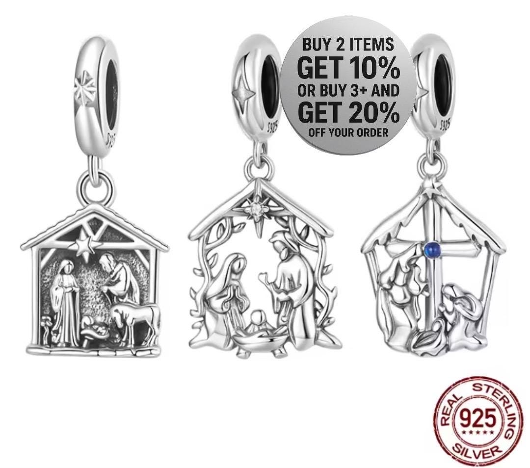 Christian Nativity Charm S925 ALE Compatable With Pendent Bracelet and ...
