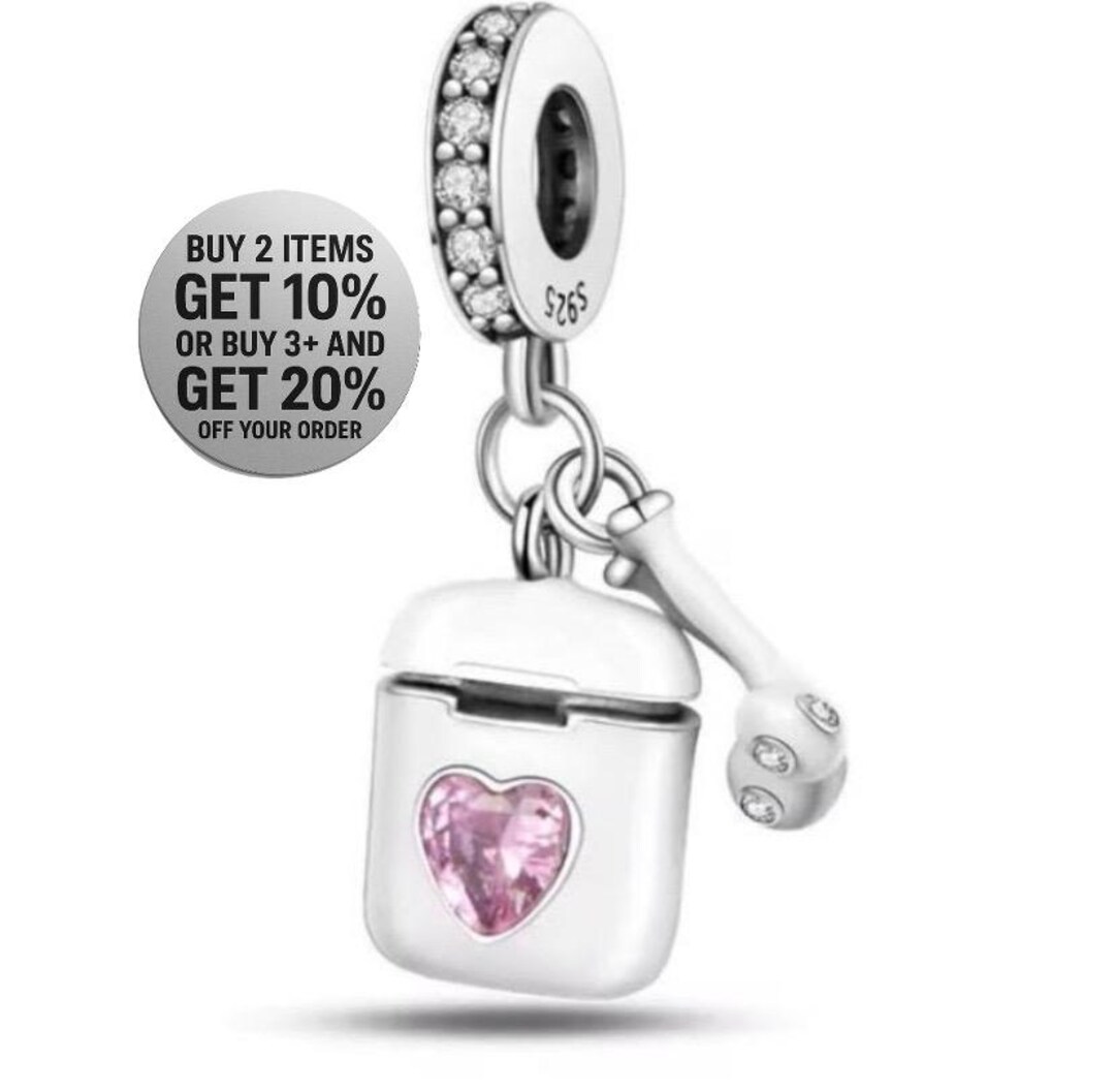 Earpods Headphone With Heart Sterling Silver Charm S925 ALE Compatable ...