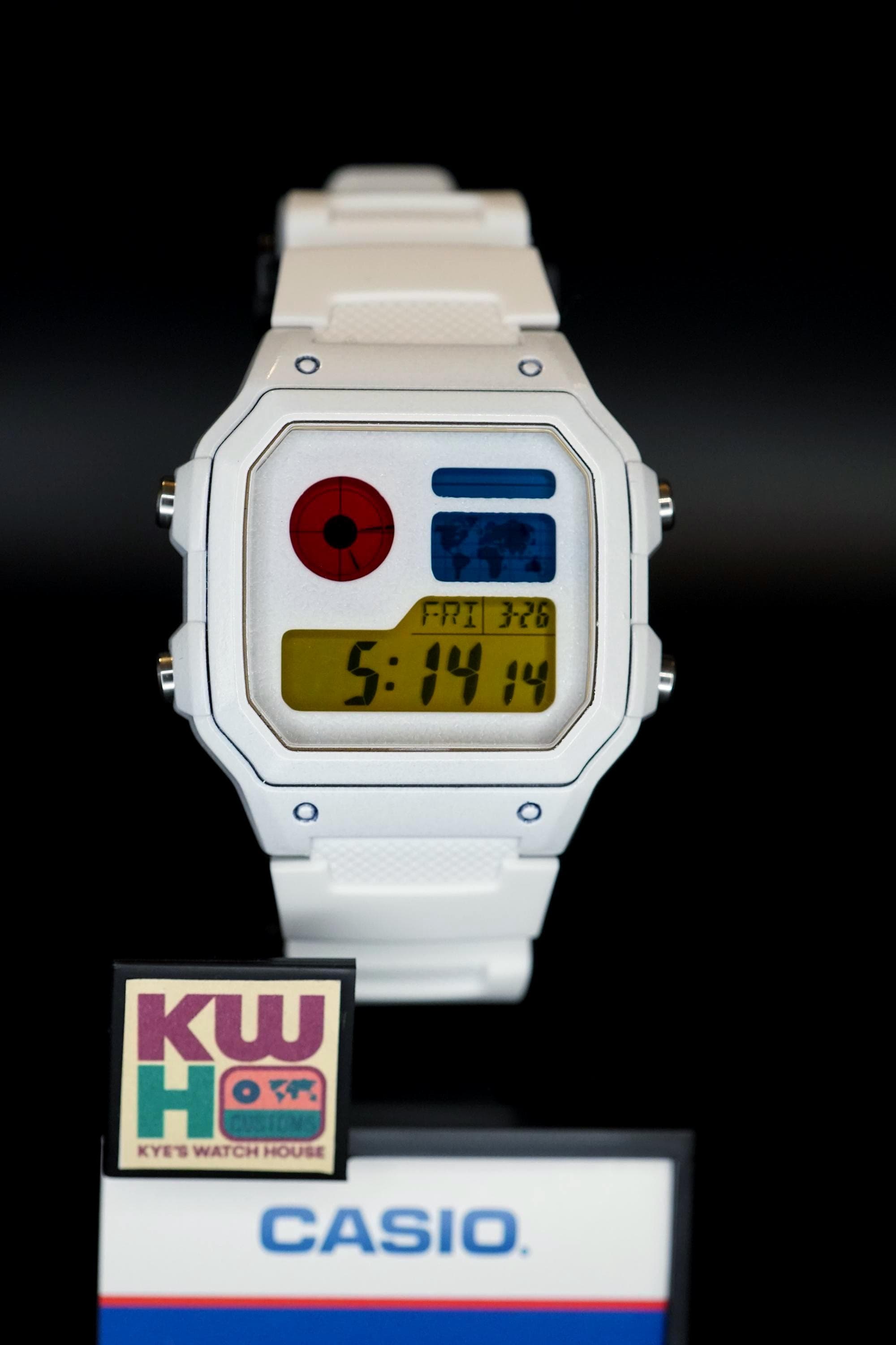 Custom Mecha Anime White Casio Royale AE1200 Watch Mod - Etsy