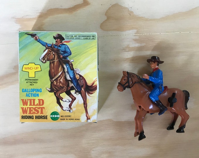 Vtg Wild West Wind up Cowboy Toy - Etsy