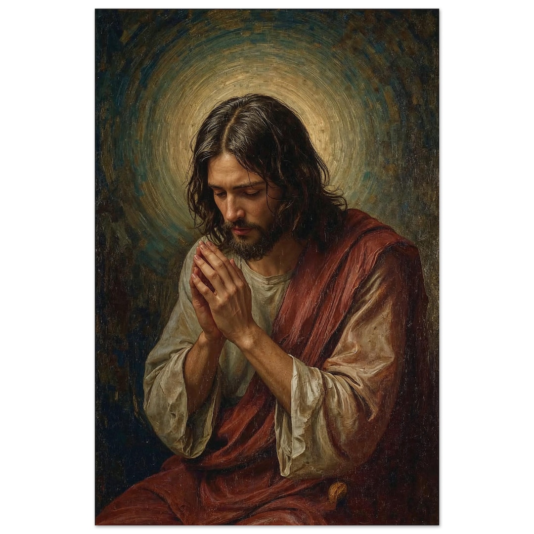 Jesus Christ Praying Portrait | Premium Semi-glossy POSTER PRINT ...