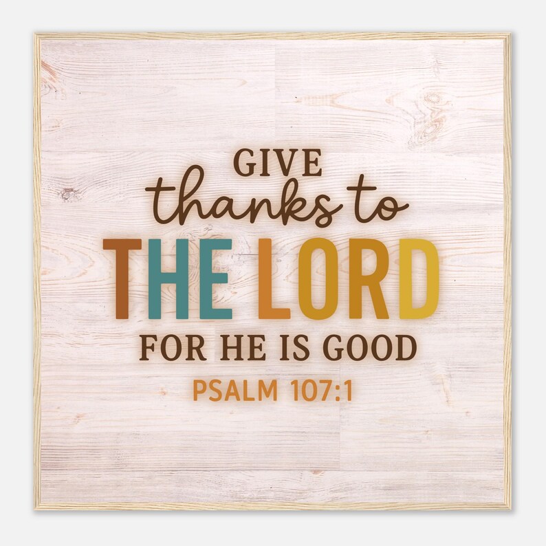 Give Thanks to the Lord (fall Version) | Wooden FRAMED POSTER | Faith ...