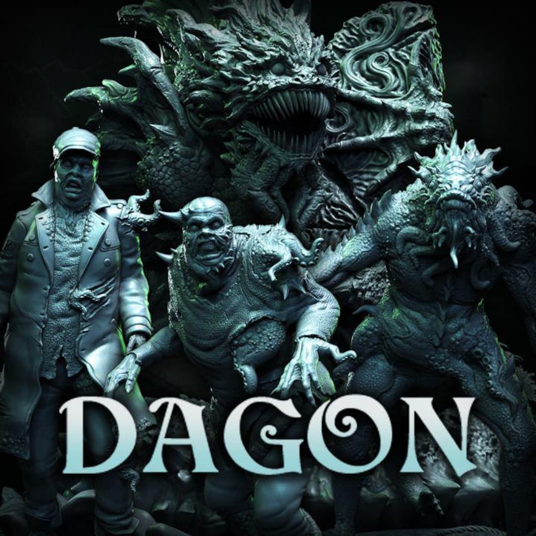 NS Miniatures BUNDLE, Father Dagon and Deep One Hybrids | TTRPG Minis ...