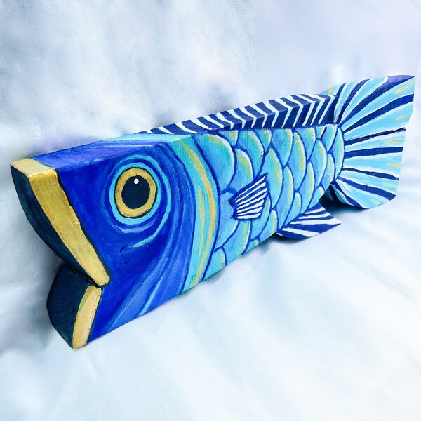 Painted Wood Fish - Etsy