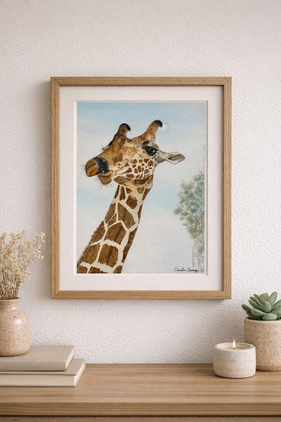 Original Giraffe Portrait Watercolor Painting | Animal Portait | Gentle ...