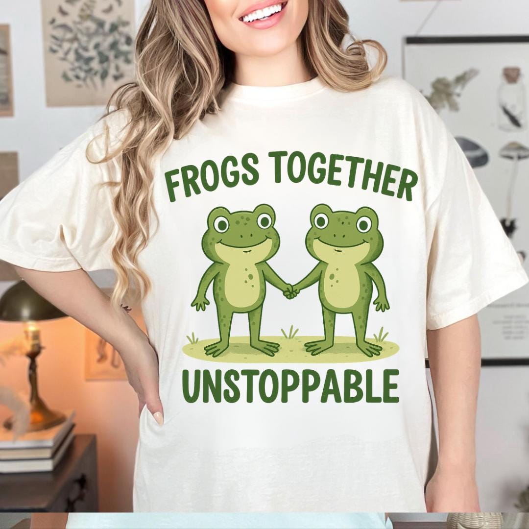 Frogs Together Unstoppable PNG – Cute Frog Friendship Design – Kawaii ...