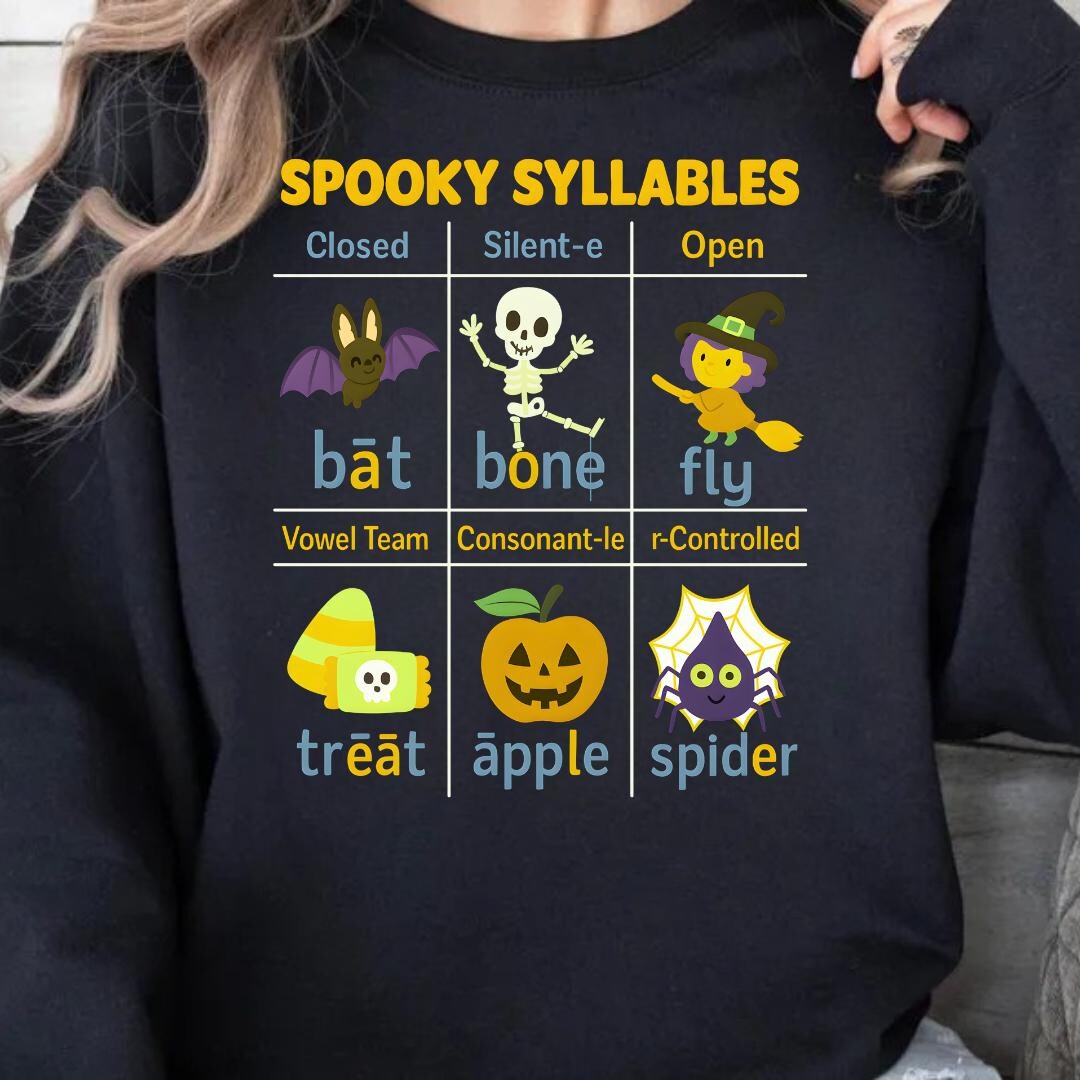 Halloween Phonics Poster: Spooky Syllables Chart (PNG Printable) - Etsy