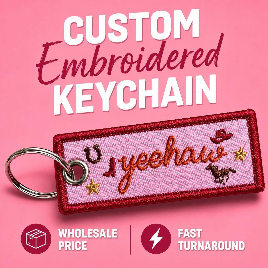 Embroidered Keychain Custom Made – Personalized Key Tag Gift - Etsy