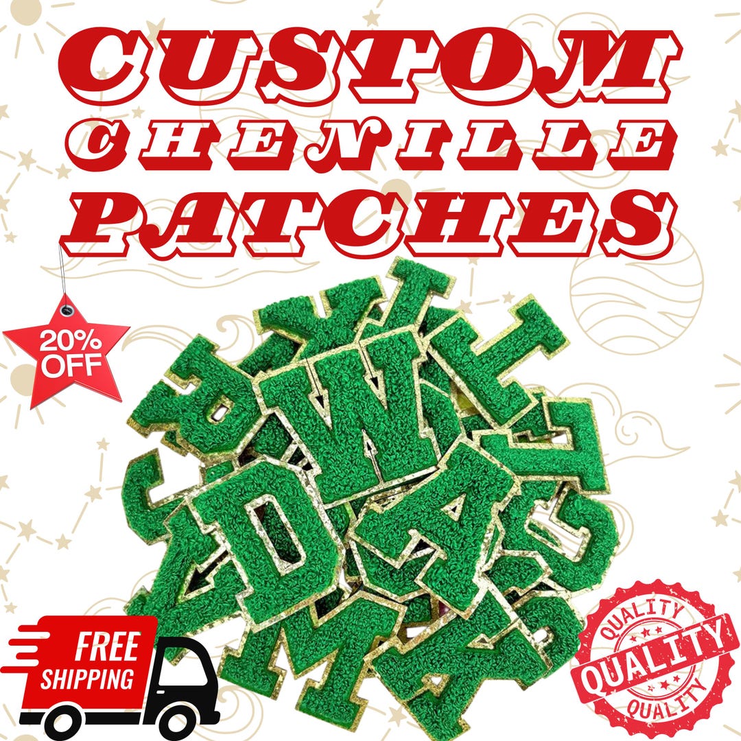 Chenille Cheer: Create Your Own Letter Patches - Iron-on or Sew-on - Etsy