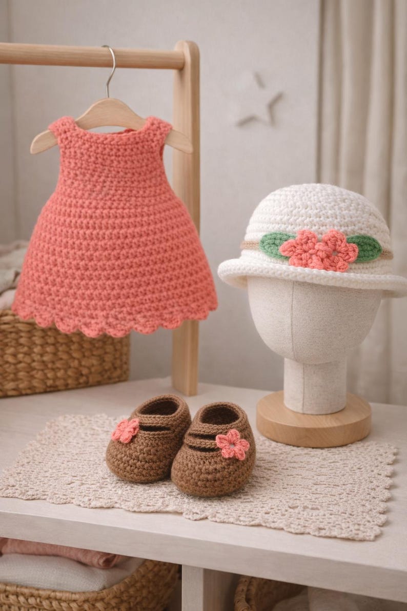 Amigurumi Doll Clothes Crochet Pattern, Dress, Hat, Shoes (PDF Pattern ...
