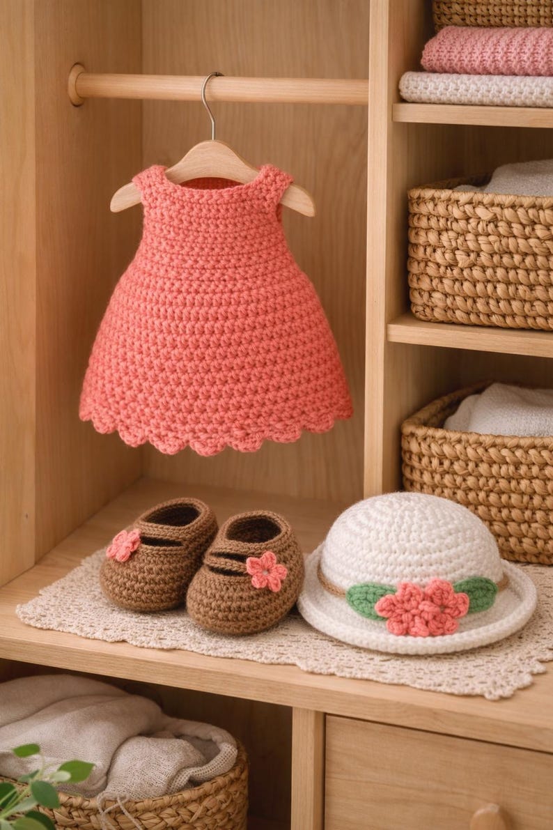 Amigurumi Doll Clothes Crochet Pattern, Dress, Hat, Shoes (PDF Pattern ...