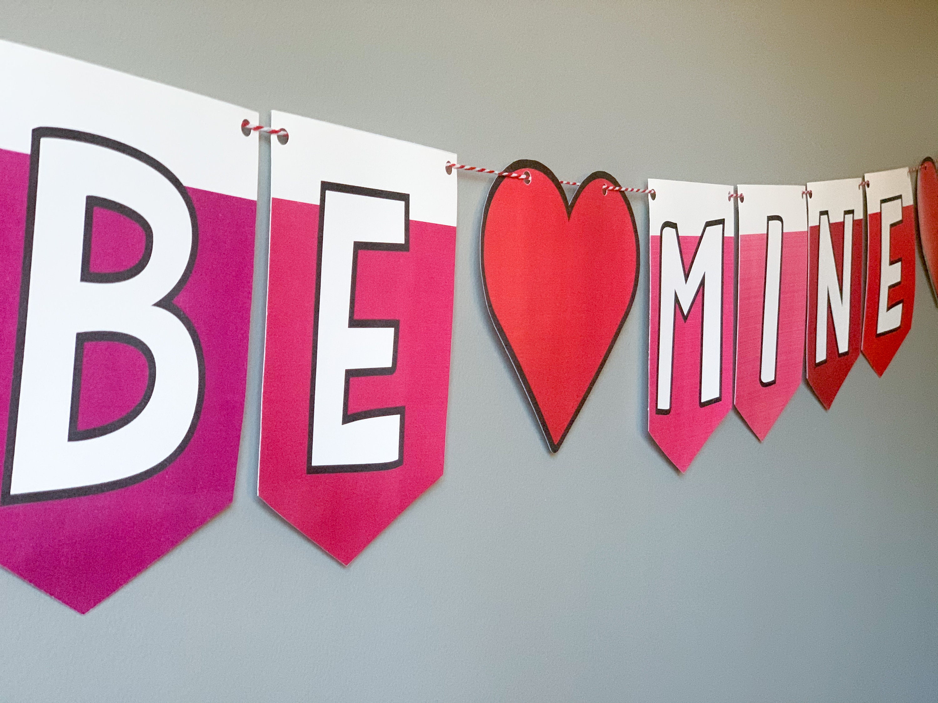 Valentine's Day Be Mine Printable Banner - Etsy Polska