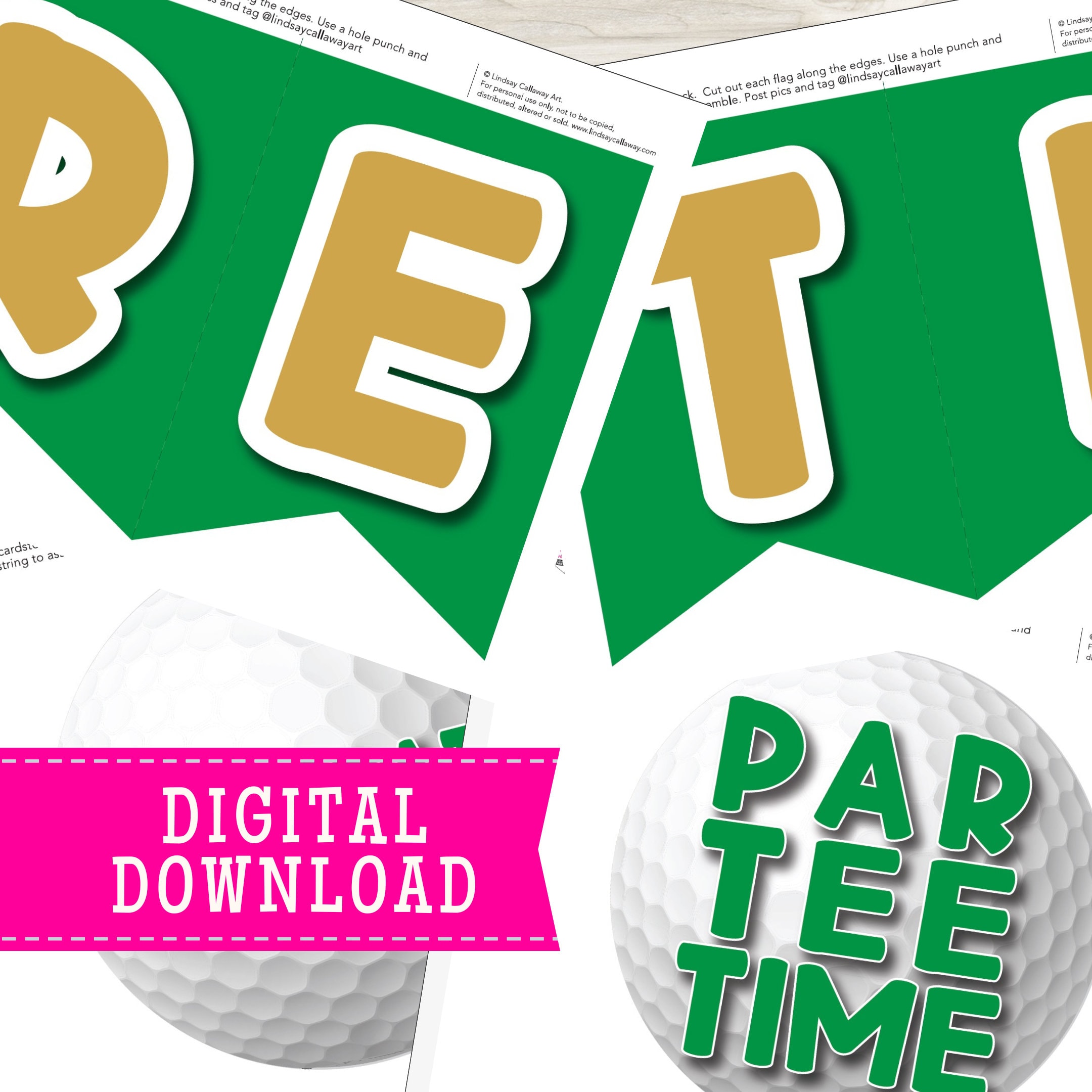 Happy Retirement Golf Banner: Par-tee Time Decorations (printable ...