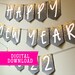 Happy New Year Printable Banner and Garland Black and Gold Instant ...