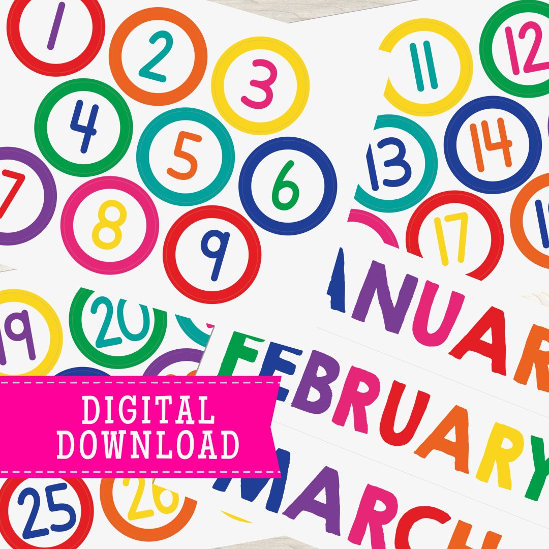 Classroom / Playroom Calendar Parts - Months and Days | Home School ...