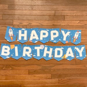 Outer Space Happy Birthday Printable Banner Instant Download Print-at ...