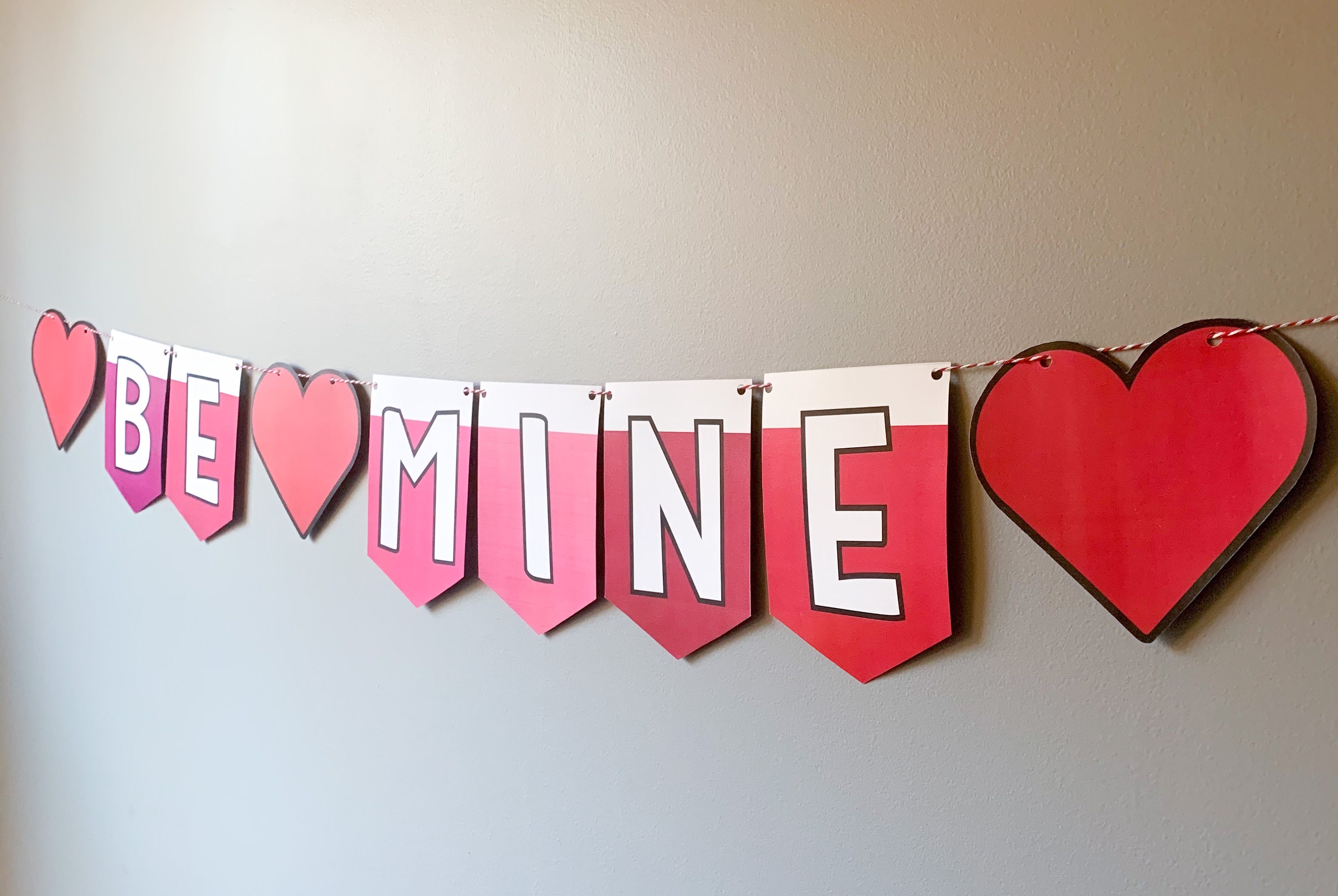 Valentine's Day Be Mine Printable Banner | Etsy