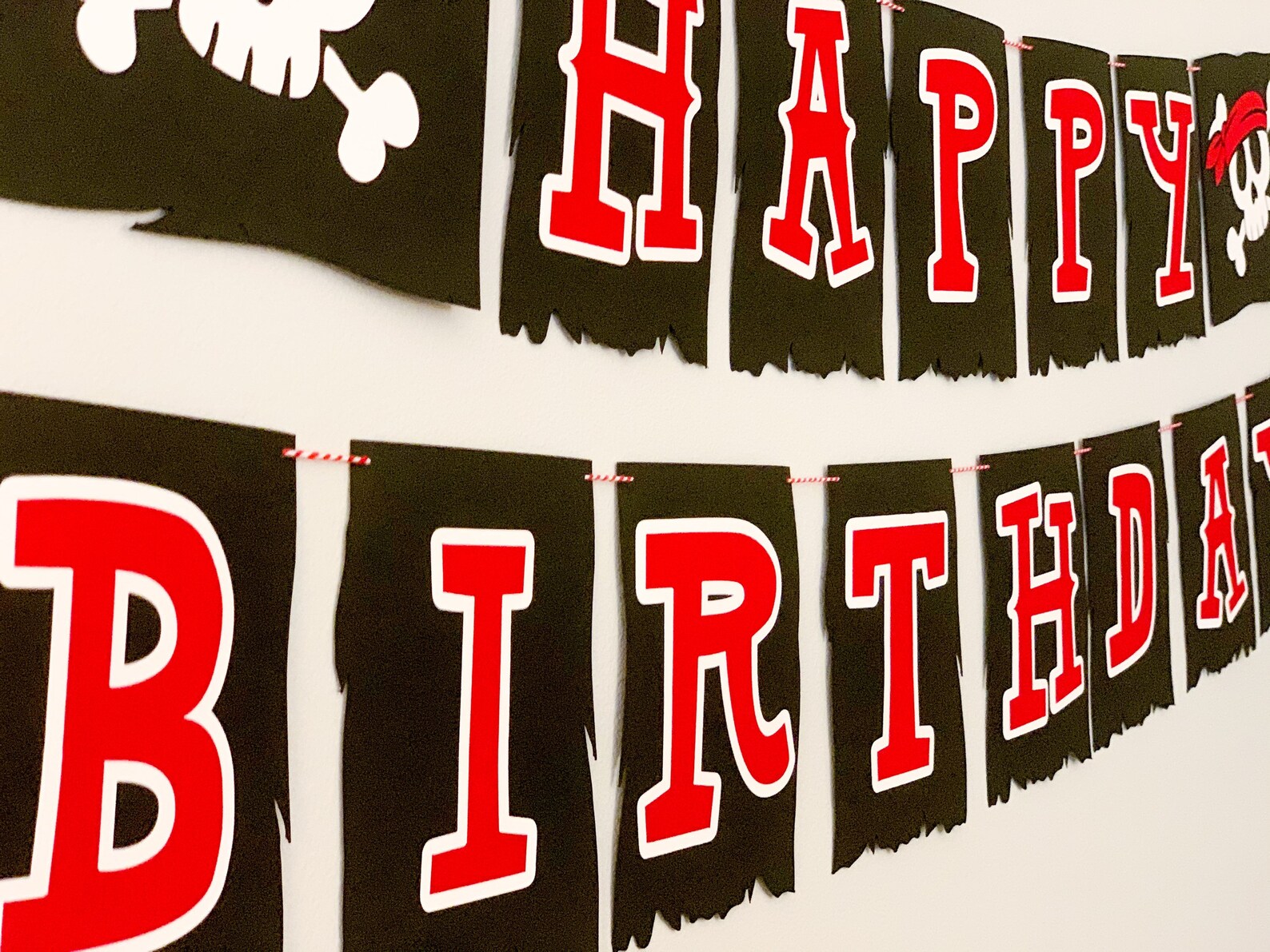 Happy Birthday Pirate Banner Ahoy Matey Skull and - Etsy
