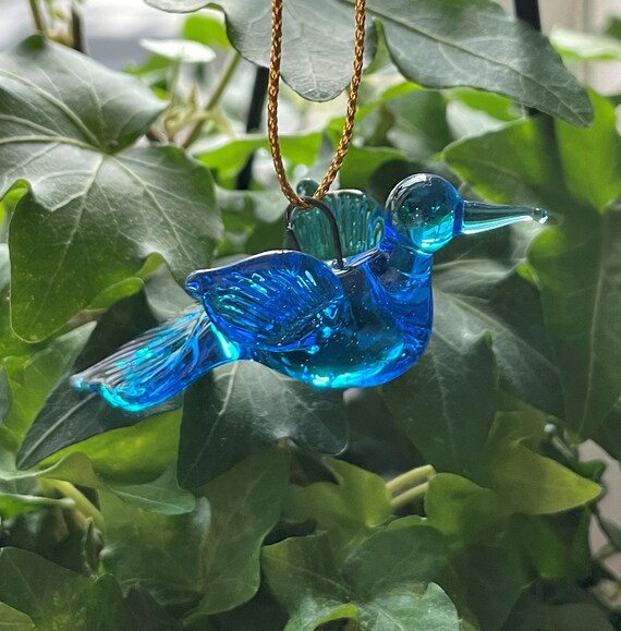 Glass Hummingbird Suncatcher Ornament