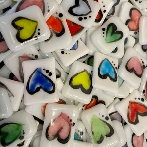 Pocket Heart Hugs to Share and Inspire! Fused Glass - Spread Joy Peace ...