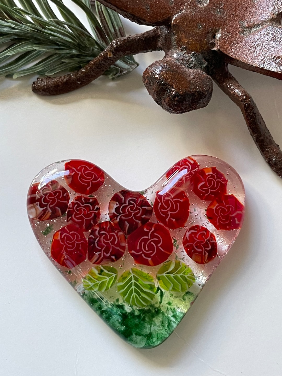 Pocket Heart Hug - Choose Your Favorite - One of a Kind - Fused Glass ...