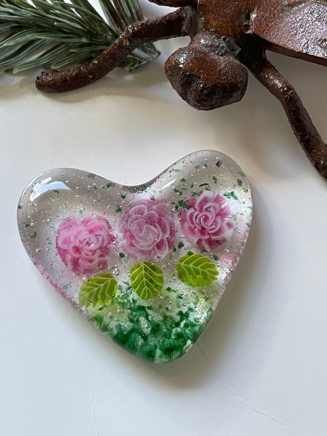 Pocket Heart Hug - Choose Your Favorite - One of a Kind - Fused Glass ...