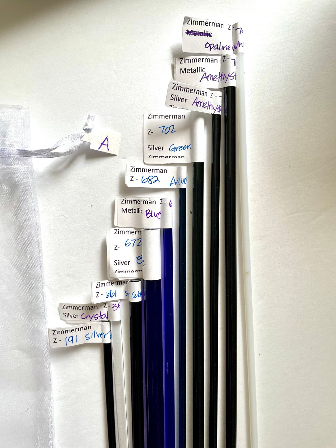 RARE Zimmerman Glass Silver Glass Metallic Glass Lampwork Glass Rods 96 ...