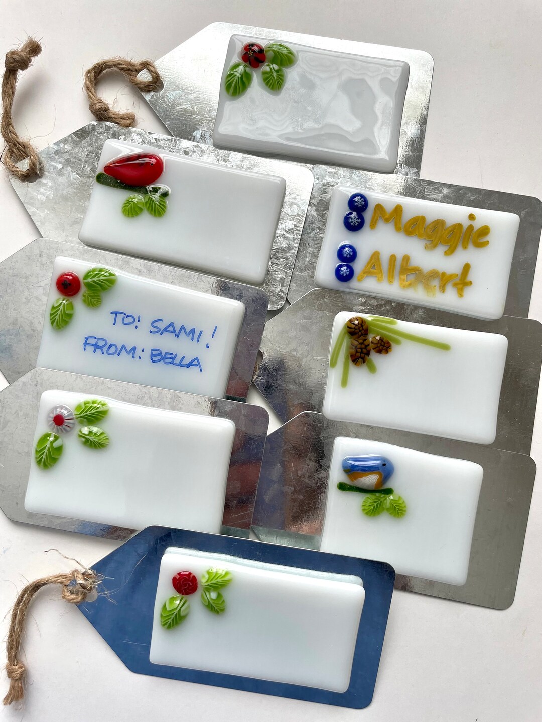 Reusable Gift Tag Personalized Gift Tags Fused Glass - Etsy