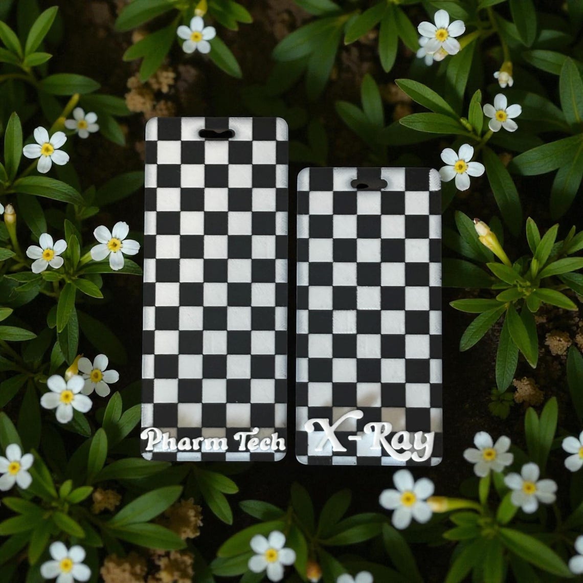 Custom Vertical Checkerboard Badge Buddy: 3D Printed ID Tag for Medical ...