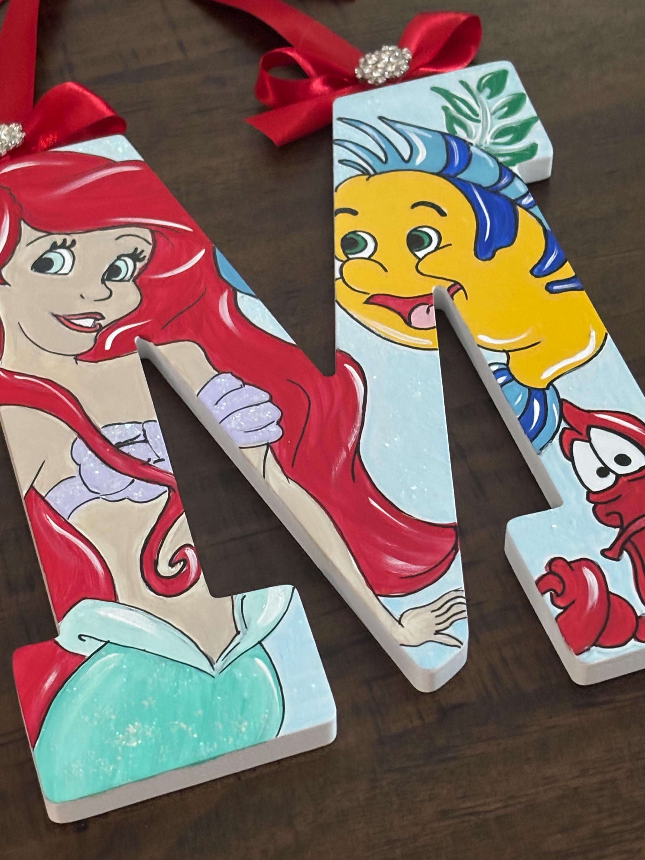 Handpainted Ariel Wooden Wall Letter: Custom Kids Room Decor - Etsy