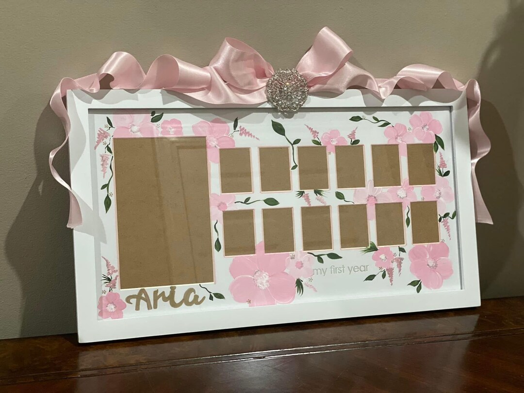 Handpainted Personalized 12-month Photo Frame: Custom Nursery Decor - Etsy
