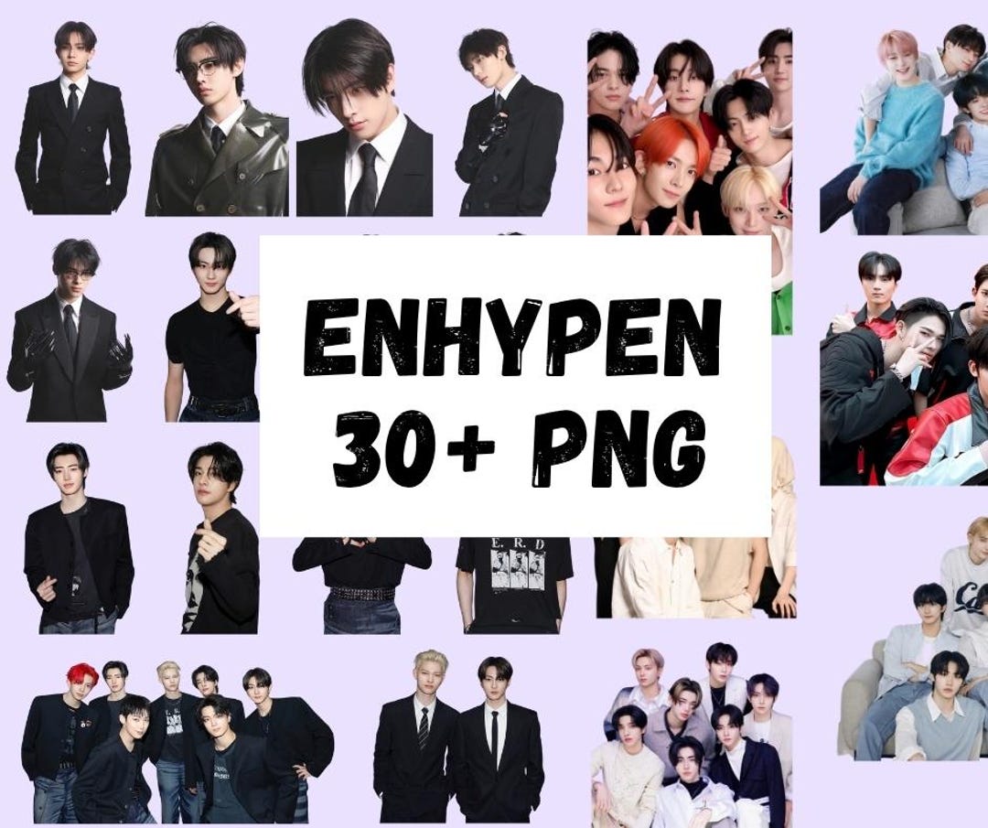 ENHYPEN K-pop PNG Bundle: 30+ Digital Stickers (transparent Background ...