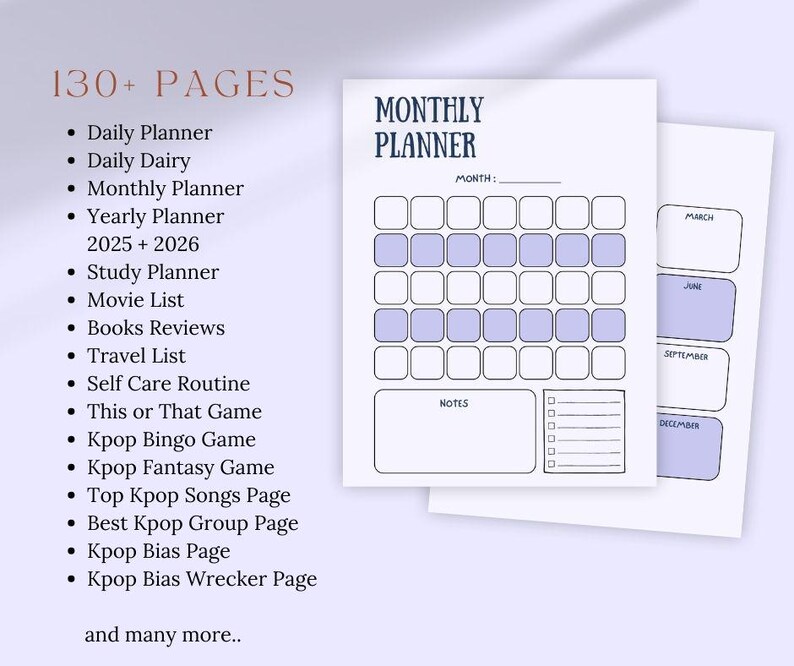 Kpop Planner Printable: Digital Stan Journal, Study & Travel Pages ...