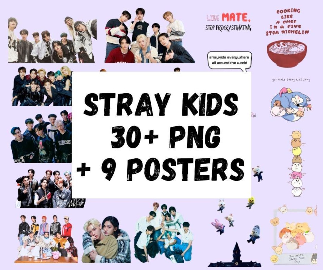 Stray Kids PNG Sticker Bundle: K-pop Scrapbook & Fan Edits (digital ...