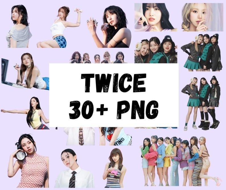 TWICE PNG Bundle | 30+ Transparent PNG Sheets | K-pop Sticker Pack ...
