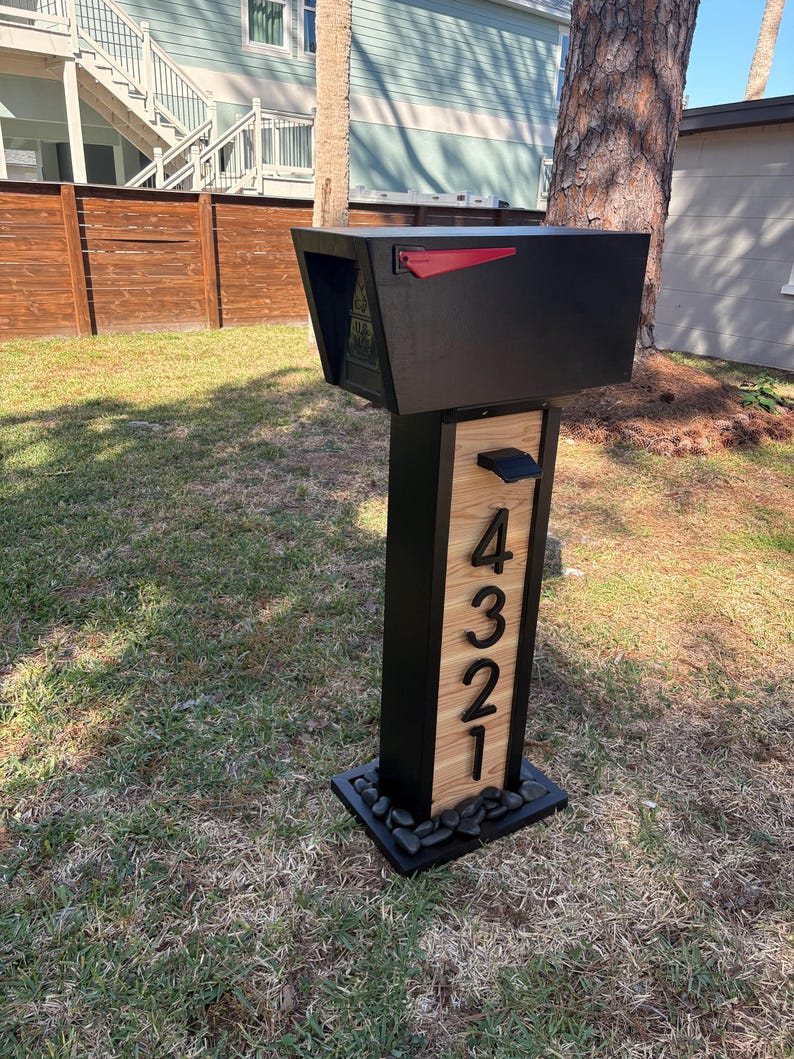 Wood Encased Mailbox, Pressure Treated Wood Body, Thick Frame Design ...