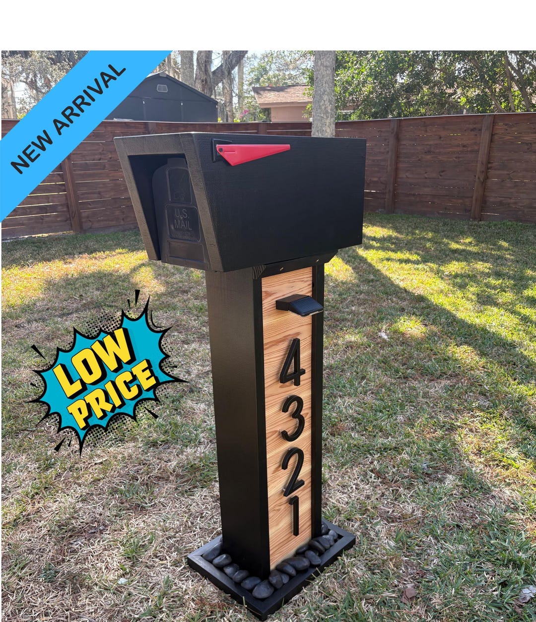 Wood Encased Mailbox, Pressure Treated Wood Body, Thick Frame Design ...