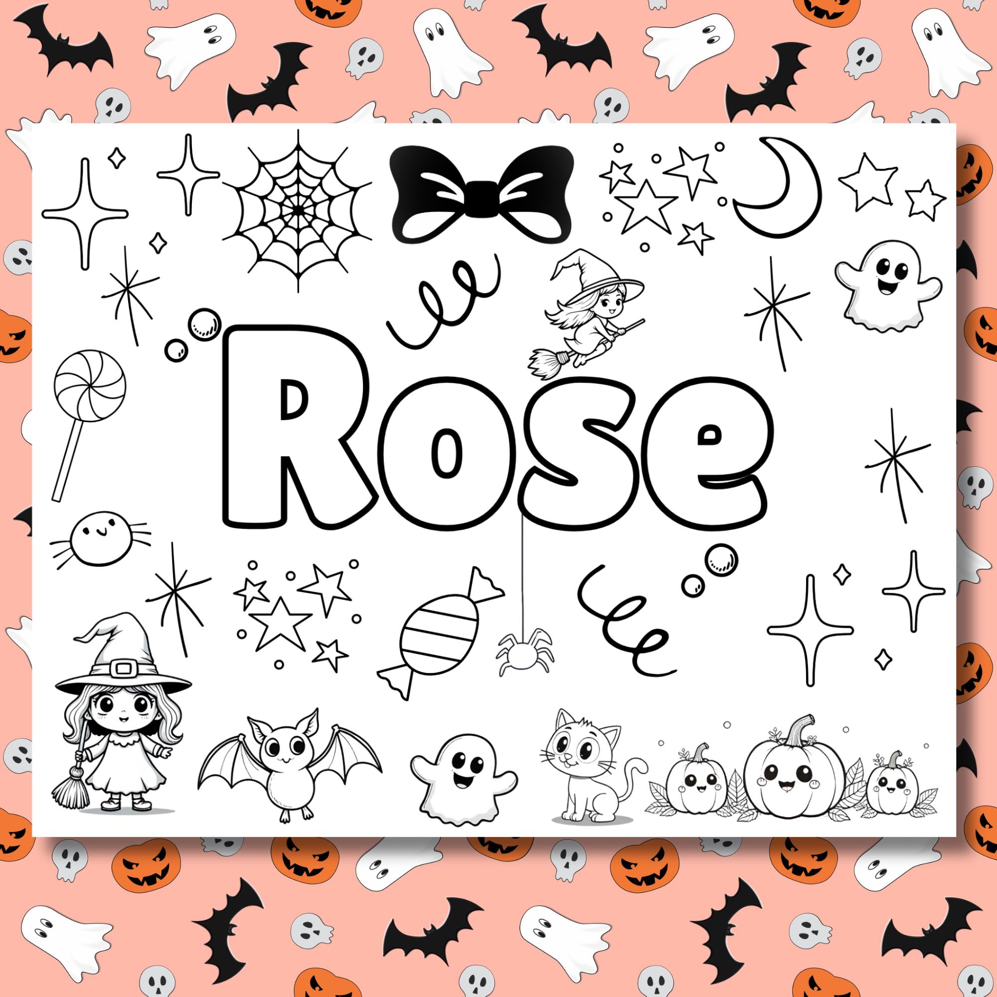 EDITABLE Halloween Name Coloring Page | Personalized Kids Printable ...