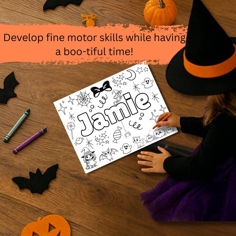 EDITABLE Halloween Name Coloring Page | Personalized Kids Printable ...