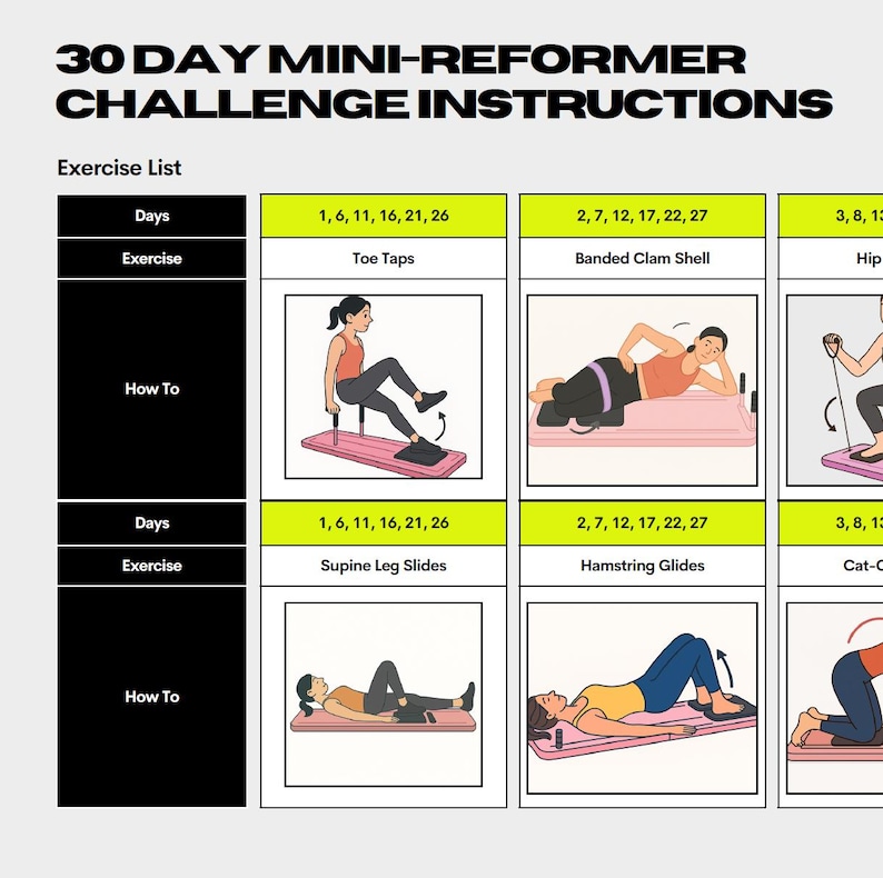30 Day Mini Reformer Workout Plan for Home | Beginner Pilates Challenge ...